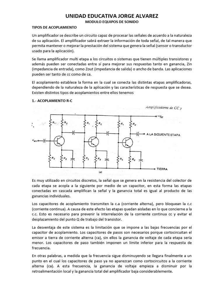 Tipos de Acoplamiento | PDF | Amplificador | Inductor