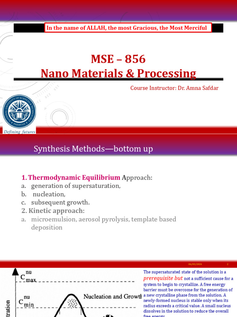 Lec#9&10 04 03 2024 | PDF | Nanoparticle | Nucleation