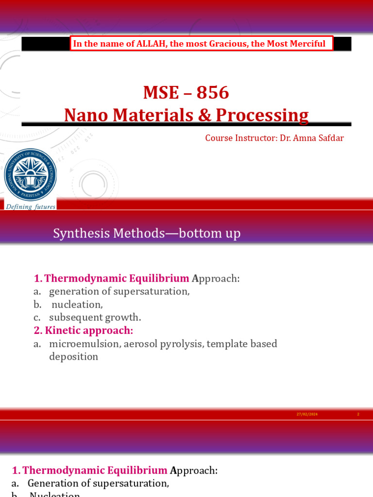 Lec#7&8 26 02 2024 | PDF | Nucleation | Nanoparticle