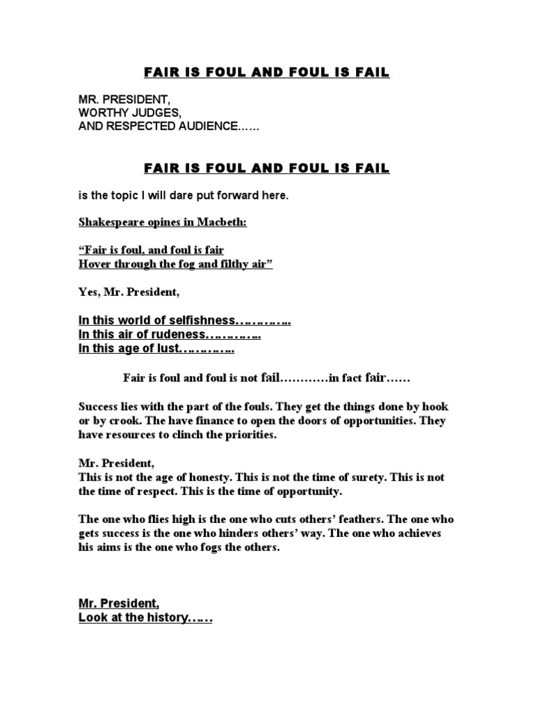 Fair and Foul: A Modern Perspective | PDF | Law