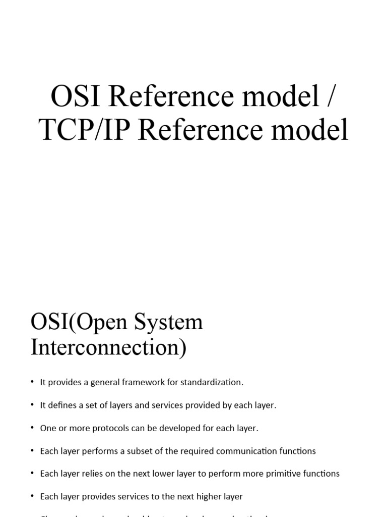 OSI Reference Model | Download Free PDF | Osi Model | Computer Network