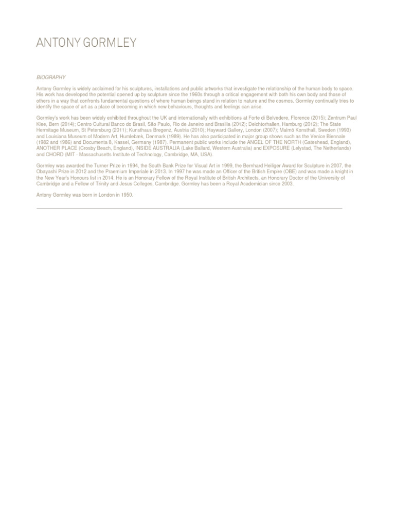 Antony Gormley 3 | PDF
