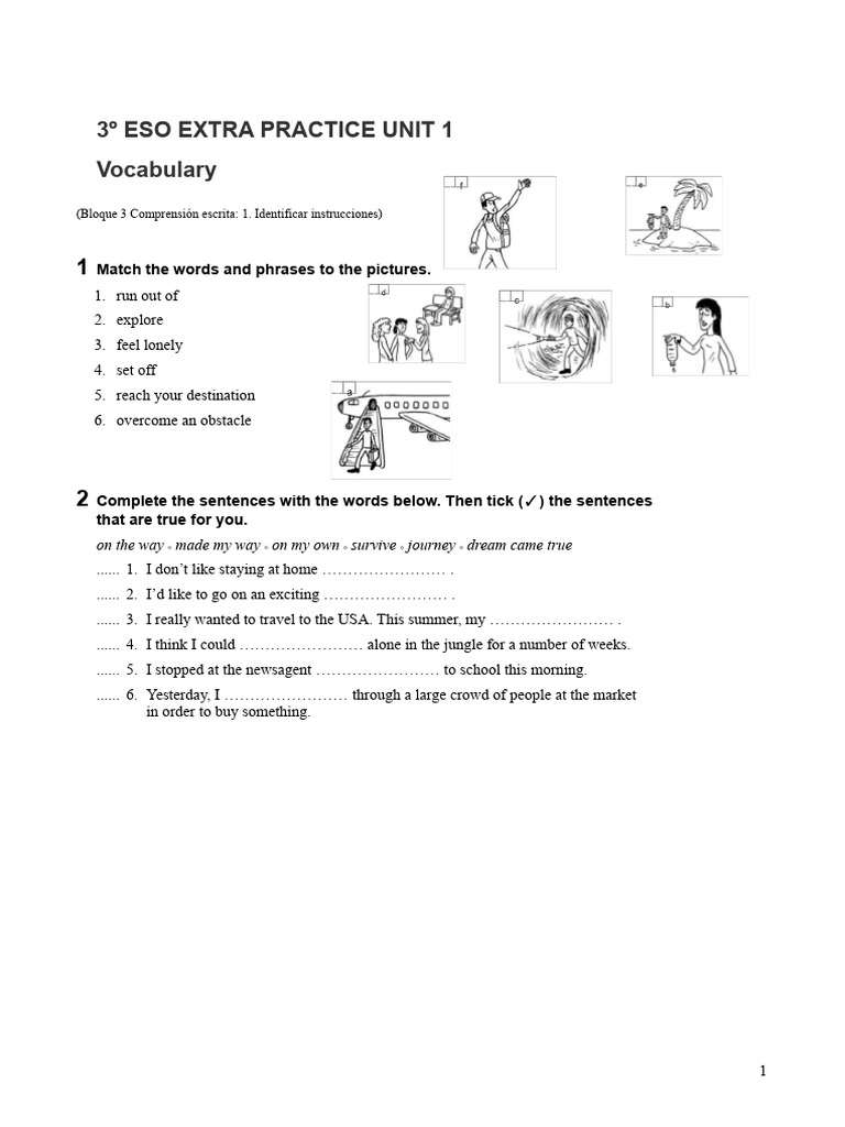 Cuadernillo 3º Eso (Units 1, 2, 3, 21 - 22) | PDF