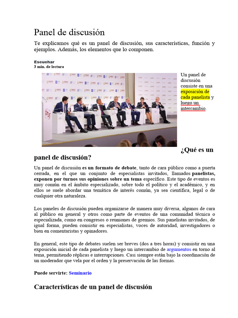 Guía sobre Paneles de Discusión | PDF | Foro de Internet