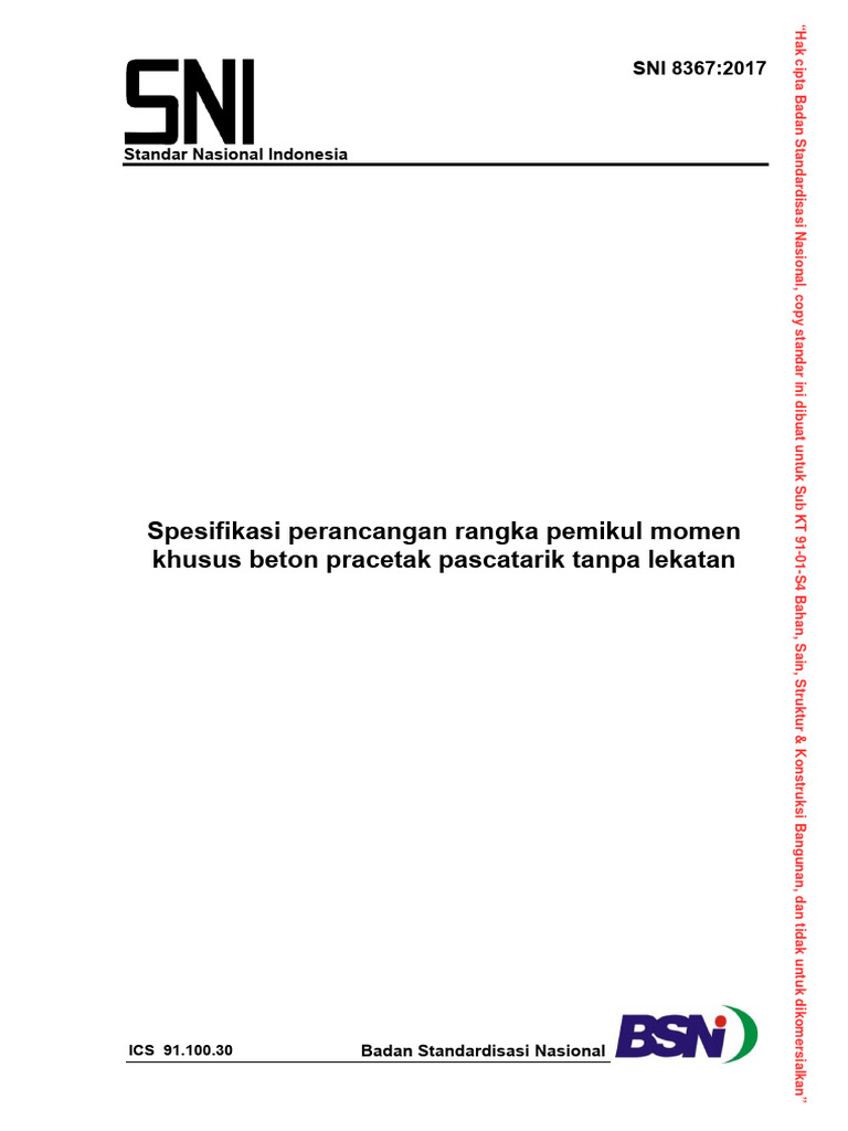 SNI 8367 2017 (Precast Prestress) | PDF