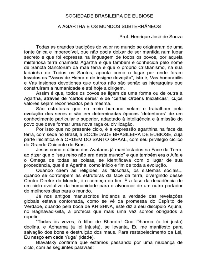A Agartha e Os Mundos Subterraneos | PDF | Natureza humana | Brasil