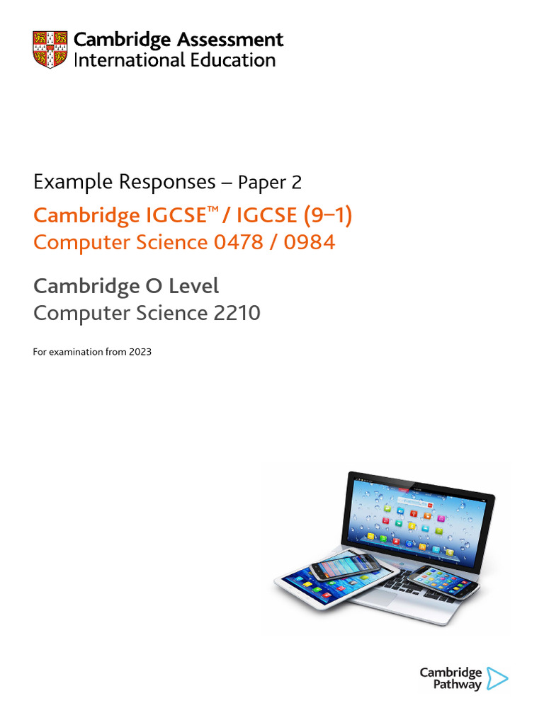 2210 Example Candidate Responses Paper 2 (For Examination From 2023) - 1 | PDF | Computer ...