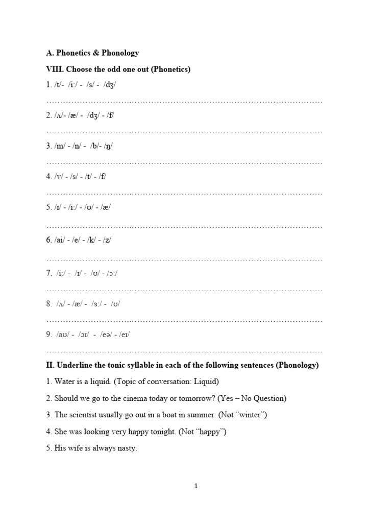 Final Revision - Extra Exercise | PDF | Consonant | Word