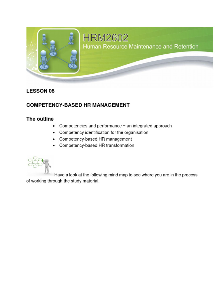 HRM2602 LESSON 08 - Competency-Based HR Management | PDF | Human Resource Management | Leadership