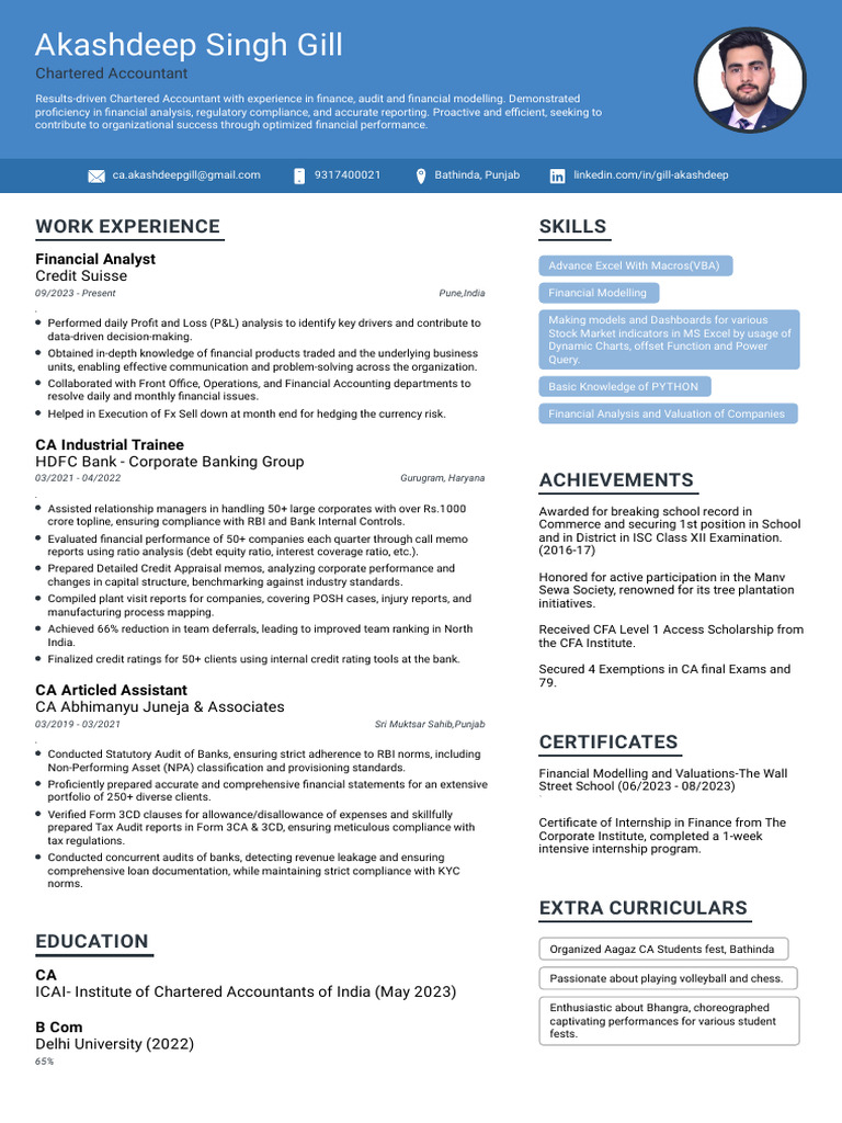 Akashdeep Gill - CV | PDF | Audit | Regulatory Compliance