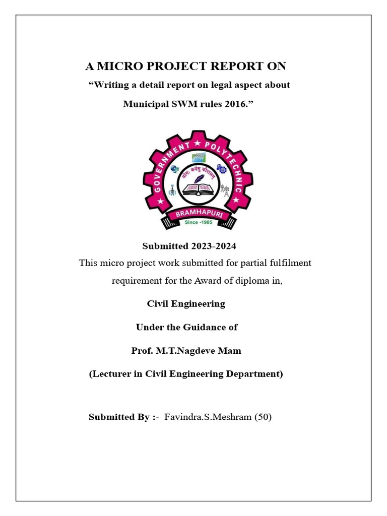 SWM MP FM | PDF | Waste Management | Waste