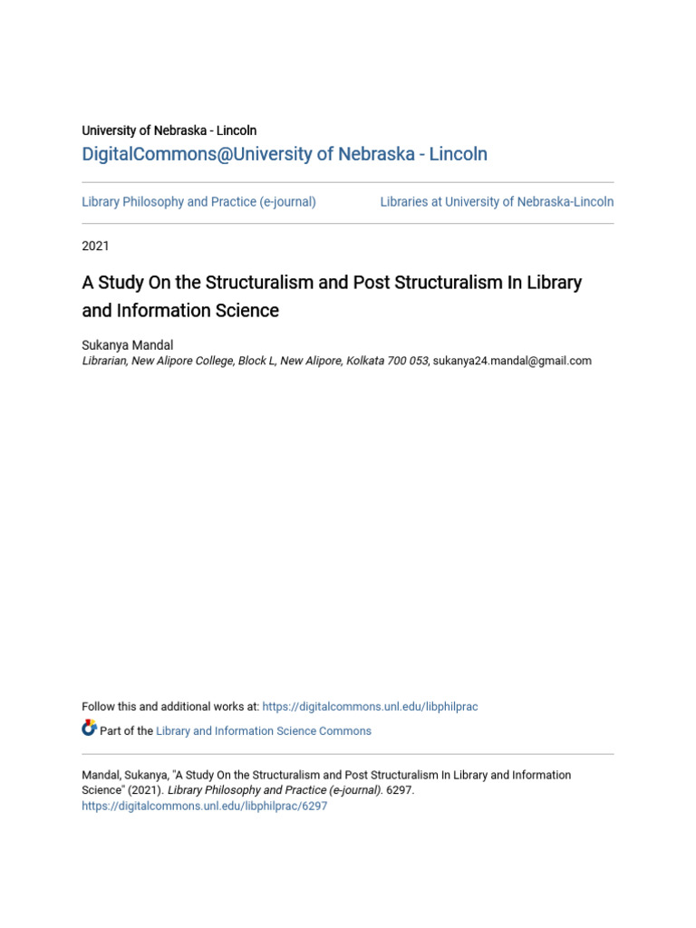 Structuralism and Post-Structuralism in LIS | PDF | Postmodernism ...