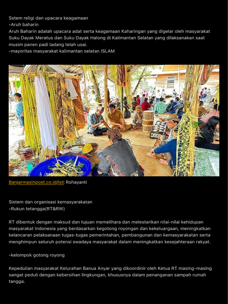 Sistem Religi dan Upacara Dayak Kalimantan | PDF | Ilmu Sosial