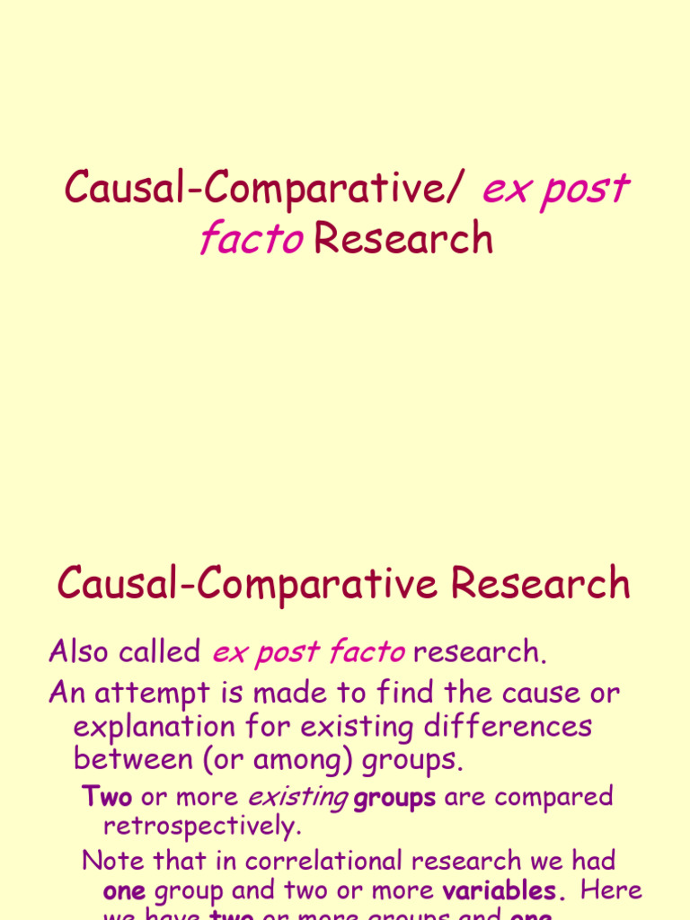 Causal Comparative Research | PDF | Causality | Statistical Analysis