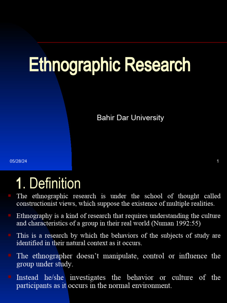 Understanding Ethnographic Research | PDF | Ethnography | Qualitative ...