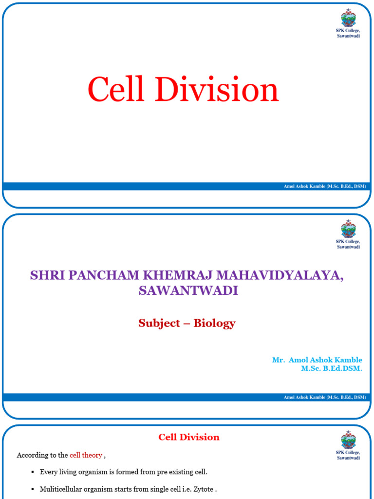 Cell Division | PDF | Meiosis | Mitosis