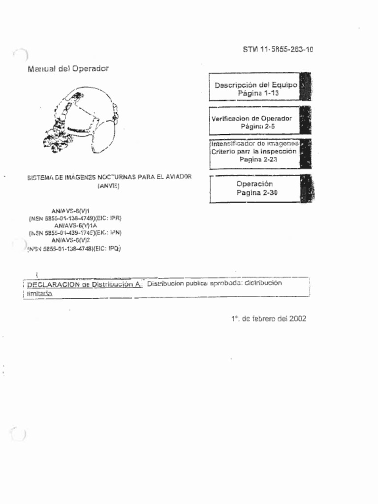 STM 11-10 Manual Del Operador Anvis | PDF