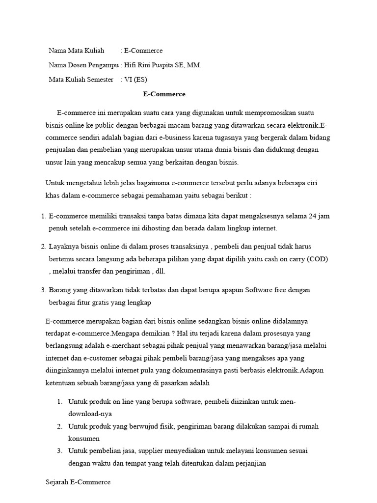 Materi e Commerce | PDF | Komputer