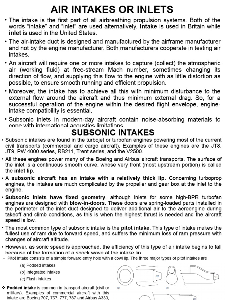 Unit 2 Supersonic Inlets | PDF | Mach Number | Shock Wave