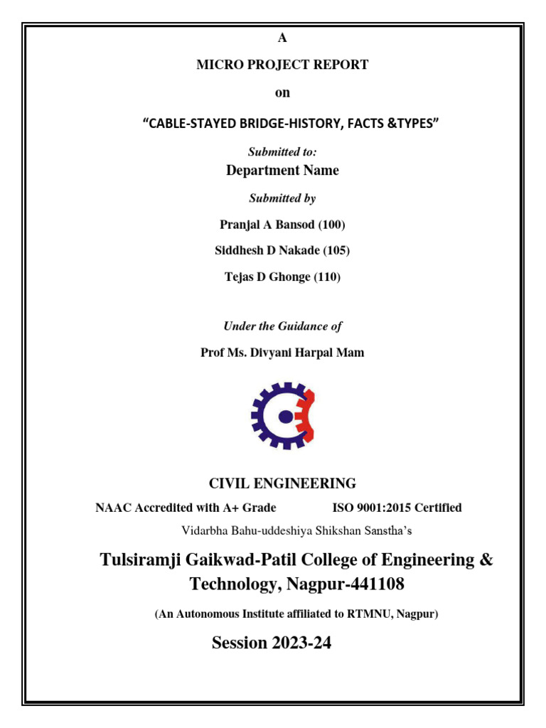 Micro Project Report Formate | PDF | Civil Engineering | Structural ...