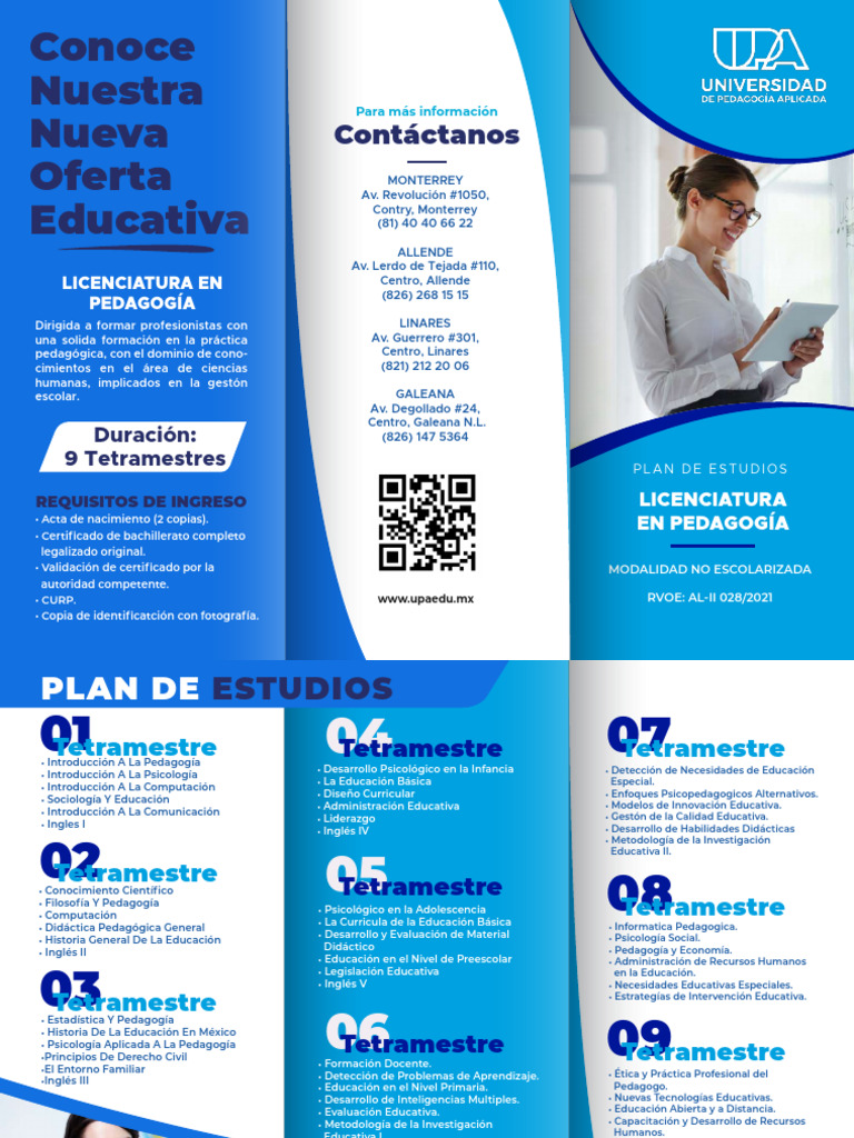 Licenciatura en Pedagogía Modalidad No Escolarizada | PDF | Pedagogía ...
