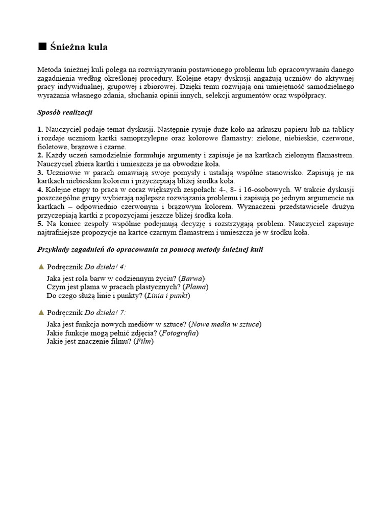 Opis Metody Sniezna Kula | PDF