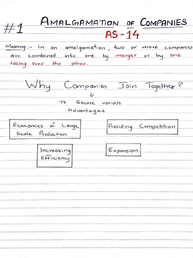 #1-#7 Amalgamation of Companies | PDF