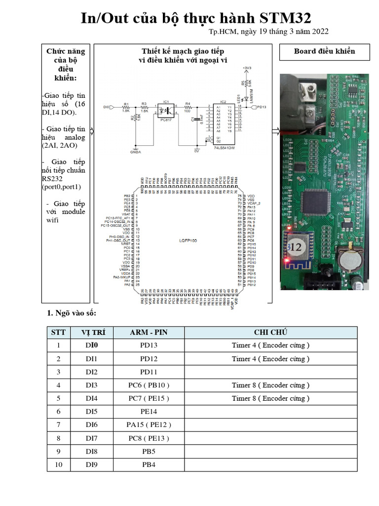 Giới thiệu phần cứng bộ điều khiển dùng STM32 | PDF