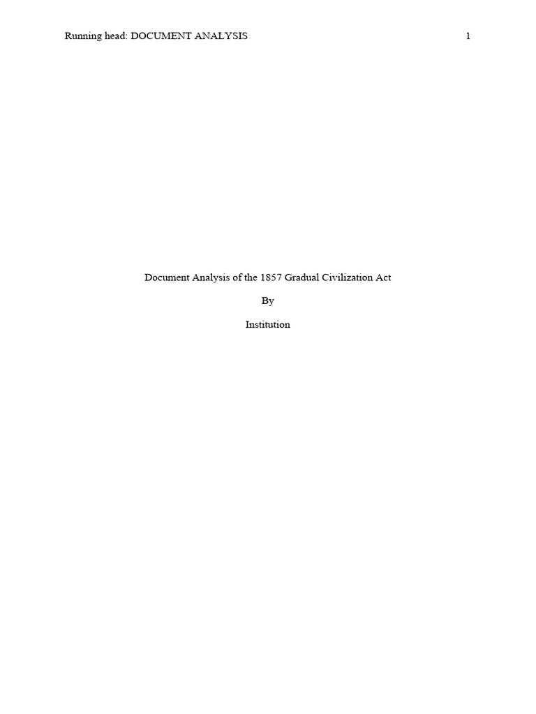 Analysis of the 1857 Civilization Act | PDF | Government | Justice