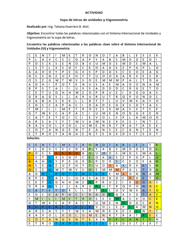 ACTIVIDAD Sopa Letras Unidades Medida | PDF