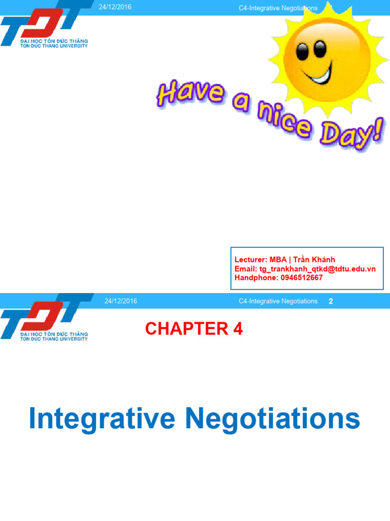 Chap 4 - Integrative Negotiation | PDF | Negotiation | Bargaining