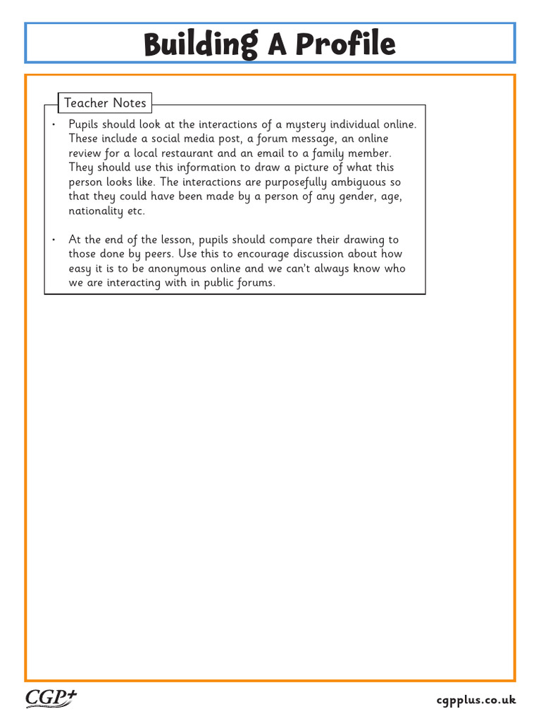 Building A Profile (Years 5-6) Full Colour - CO2WAT297 | PDF