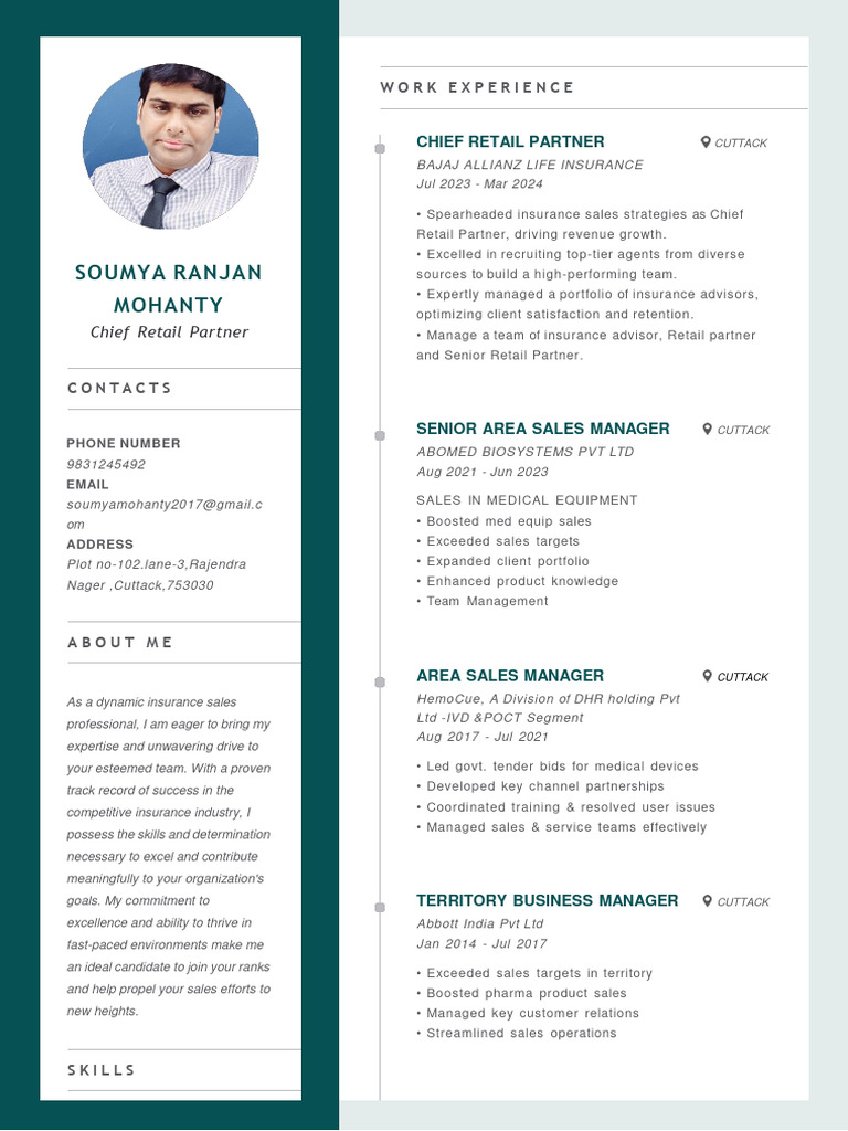 CV - Soumya Ranjan Mohanty - Cuttack | Download Free PDF | Business Economics | Business