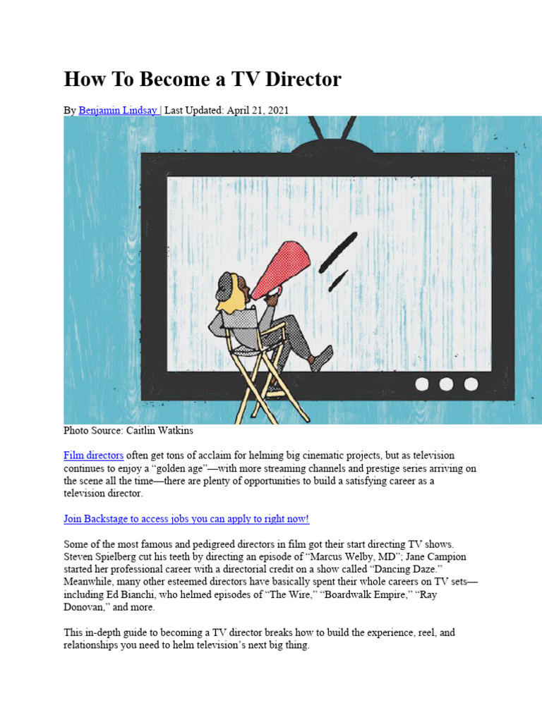 Guide to Becoming a TV Director | PDF | Filmmaking