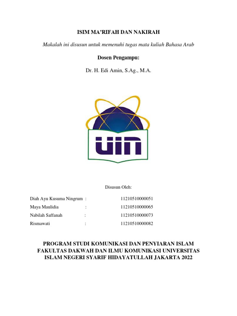 Pengertian Isim Ma'rifah dan Nakirah | PDF