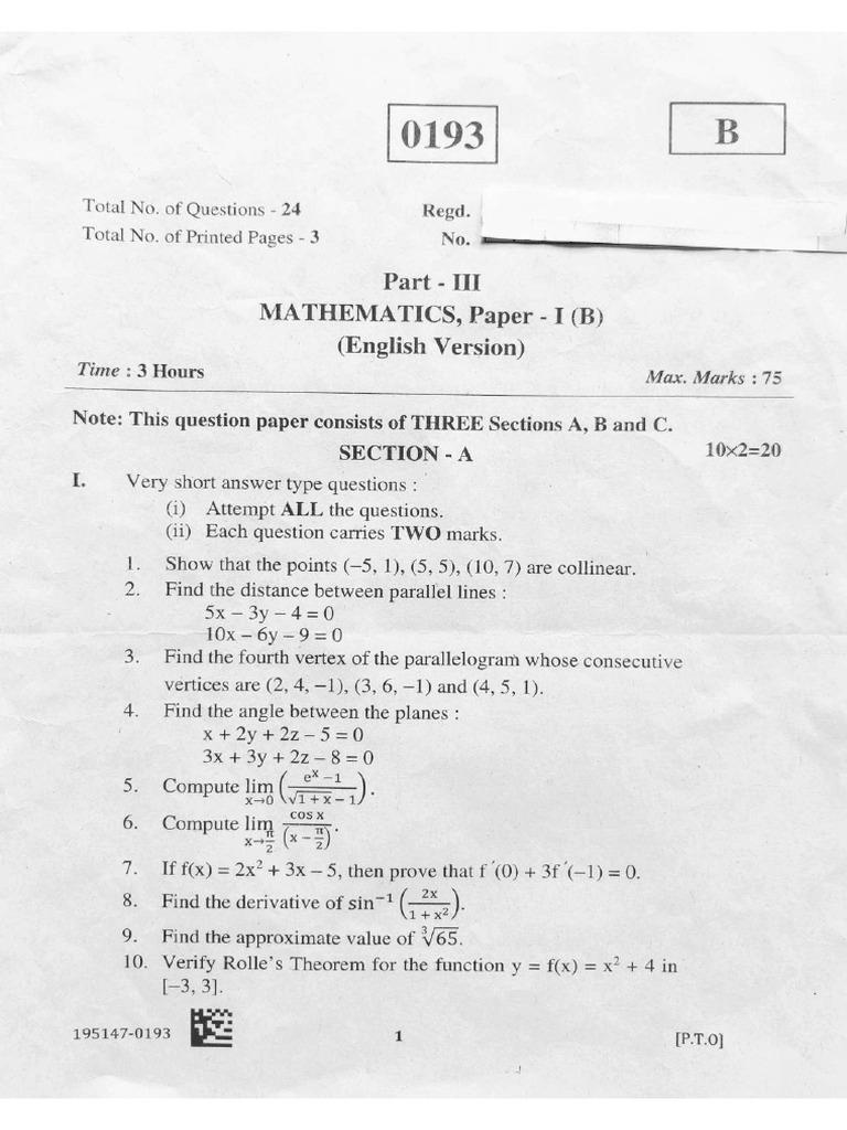 Maths 1B | PDF