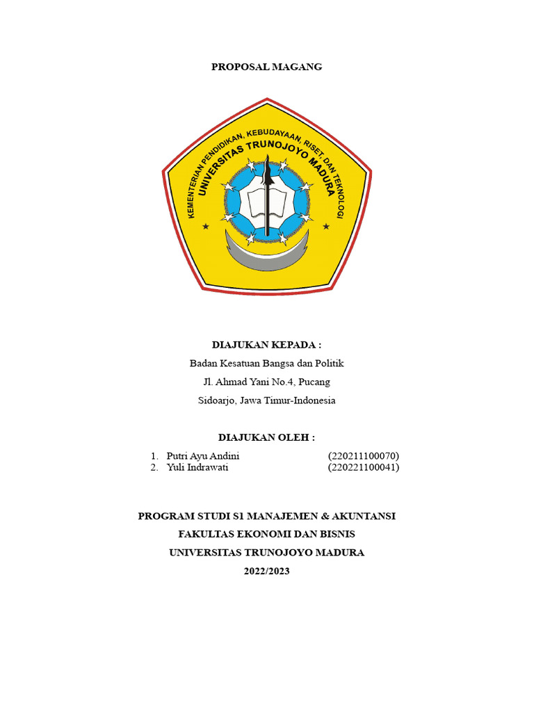 PROPOSAL MAGANG Kab | PDF | Karier & Perkembangan