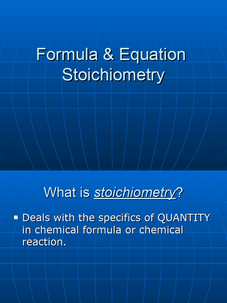 Stoichiometry Formulas and Calculations | PDF | Mole (Unit) | Stoichiometry
