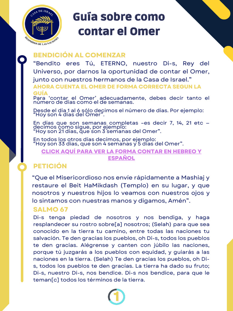 Guía Sobre Como Contar El Omer-2 | PDF | Oración | Creencia religiosa y doctrina