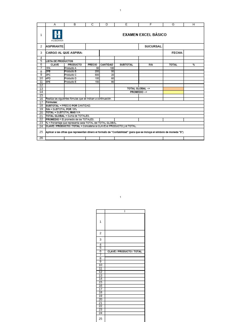 Ejercicios Excel Bã - Sico | PDF