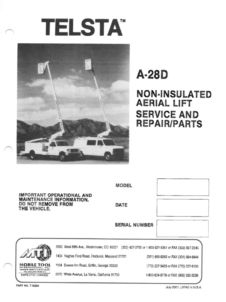 Telsta A28D de Ice Truck | PDF