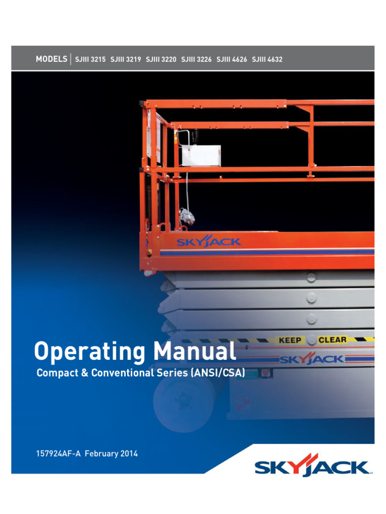 Skyjack SJIII Series Operating Manual | PDF | Switch | Elevator