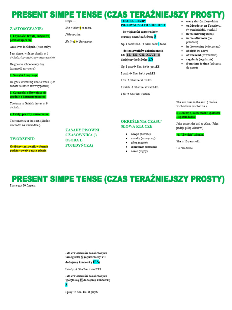 Present Simple Explanation | PDF