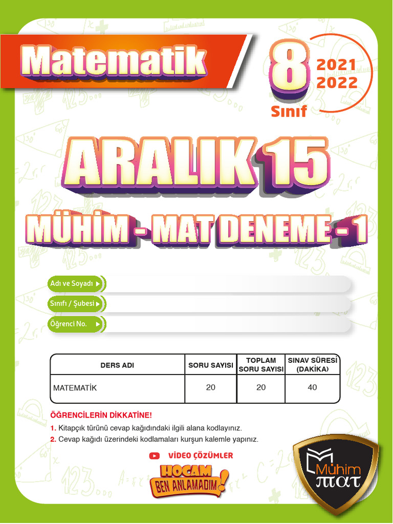Mühim-Mat Matematik Deneme - 1 | PDF
