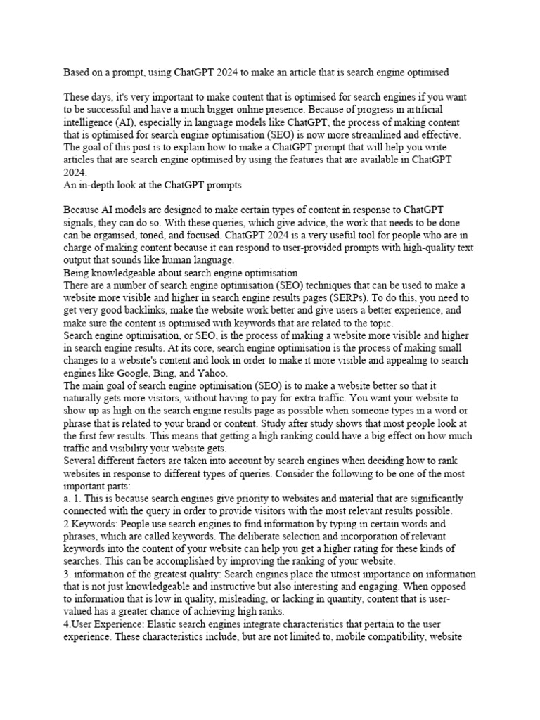 Article 1 | PDF | Search Engine Optimization | Artificial Intelligence