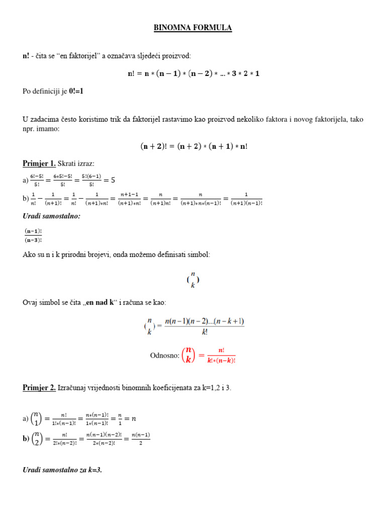 Binomna Formula | PDF