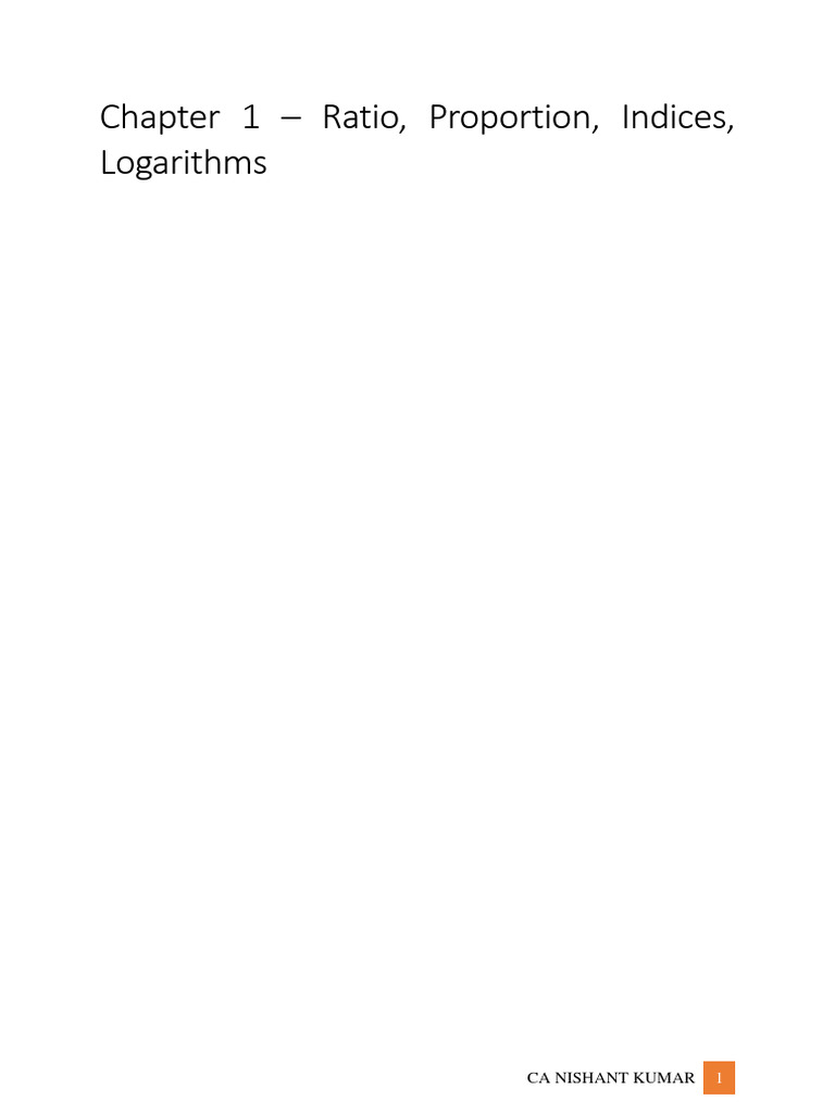 Chapter 1 - Ratio, Proportion, Indices, Logarithms - 35516173 - 2024 - 05 - 21 - 17 - 44 | PDF ...
