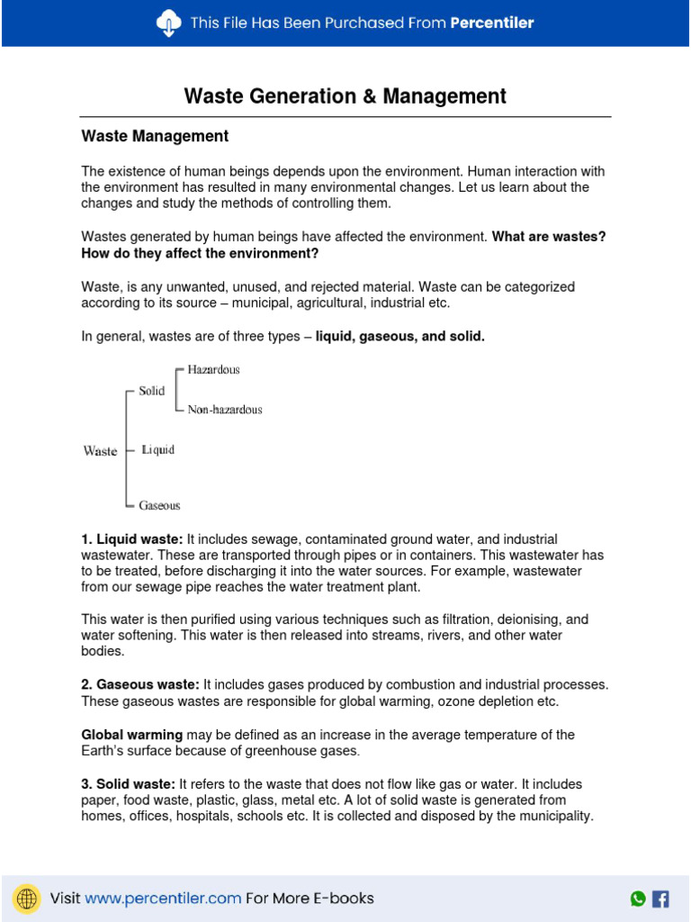 Waste Generation & Management | PDF | Waste | Waste Management