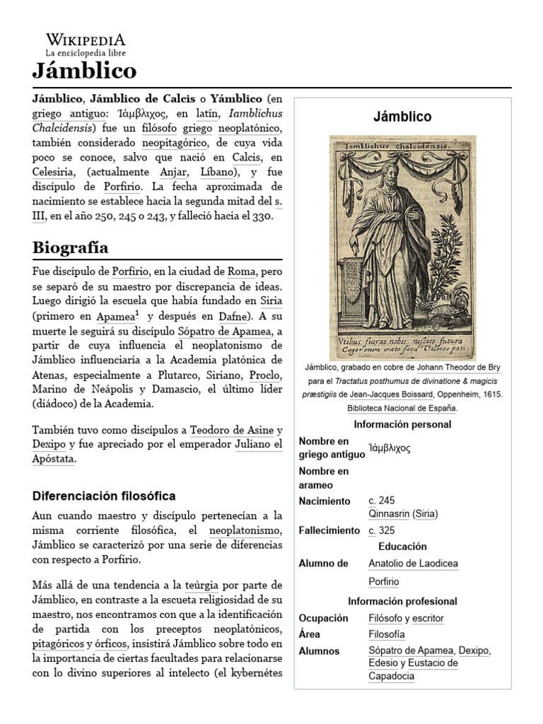 Jámblico: Filósofo Neoplatónico y Teúrgico | PDF | platonismo ...