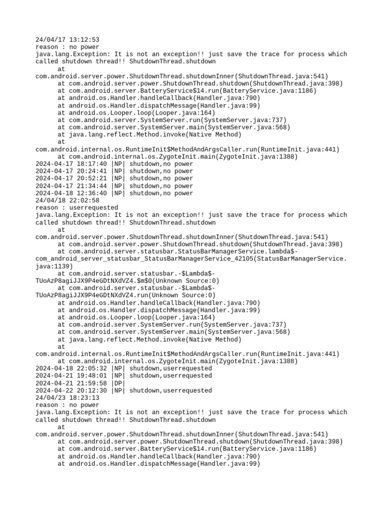 power_off_reset_reason_backup | Download Free PDF | Java (Programming Language) | Object ...